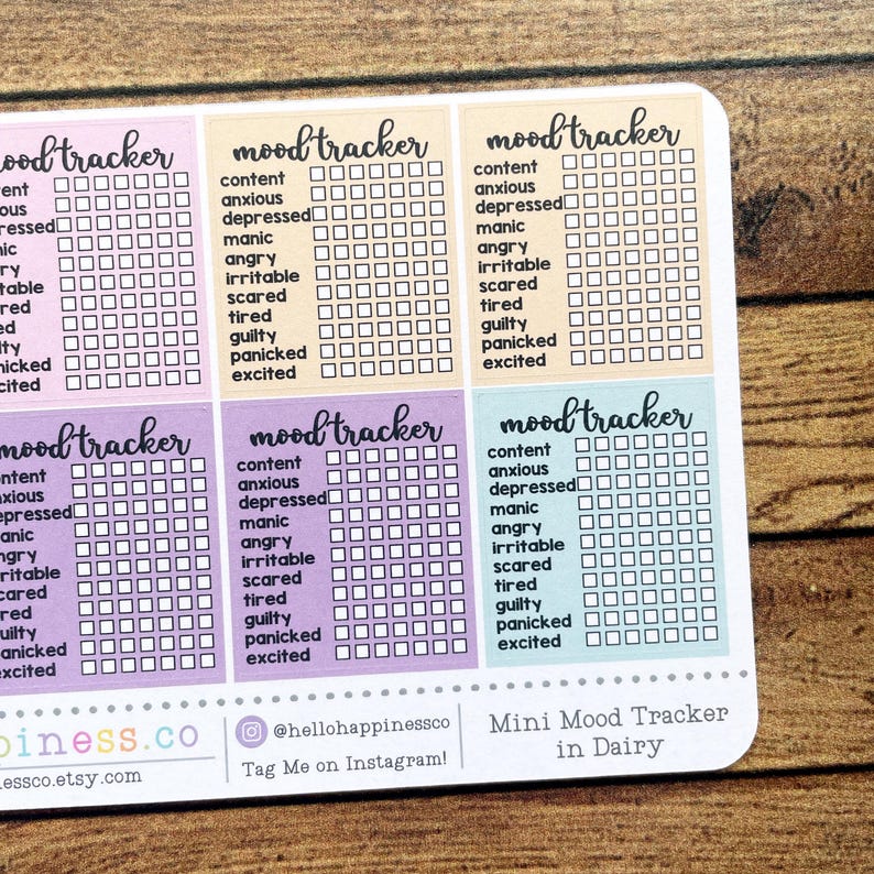 Mini Customizable Weekly Mood Trackers - Planner Stickers - 1.3 Inches ...