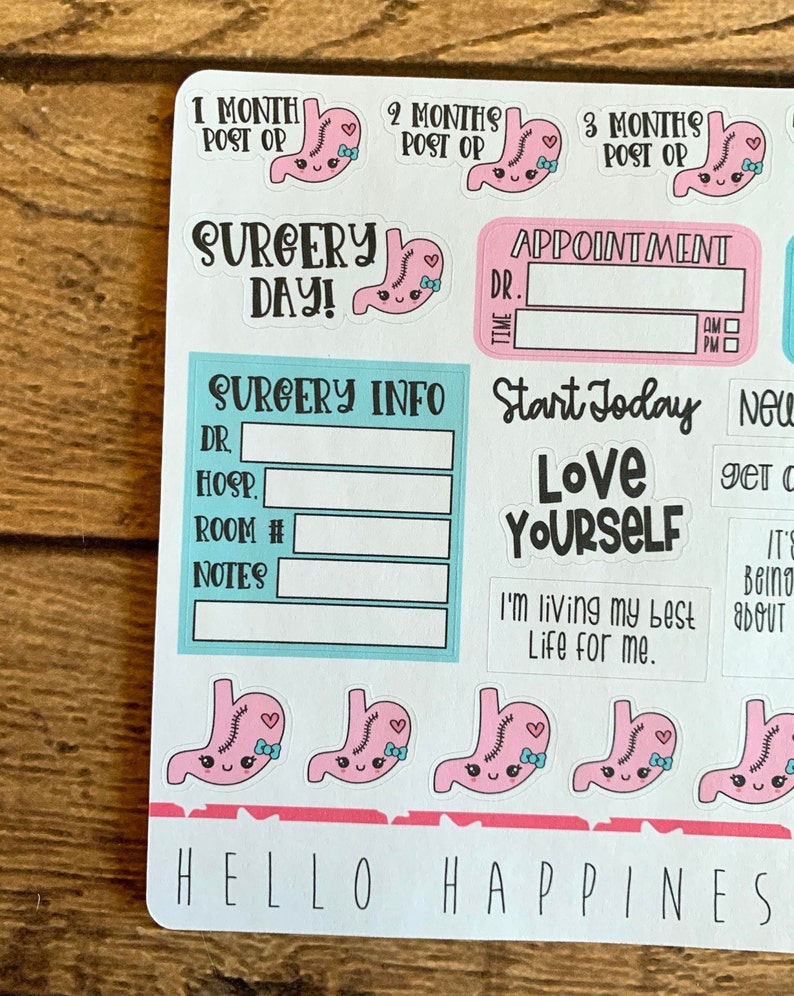 Weight Loss Surgery Planner Stickers 5 Sheets | Etsy