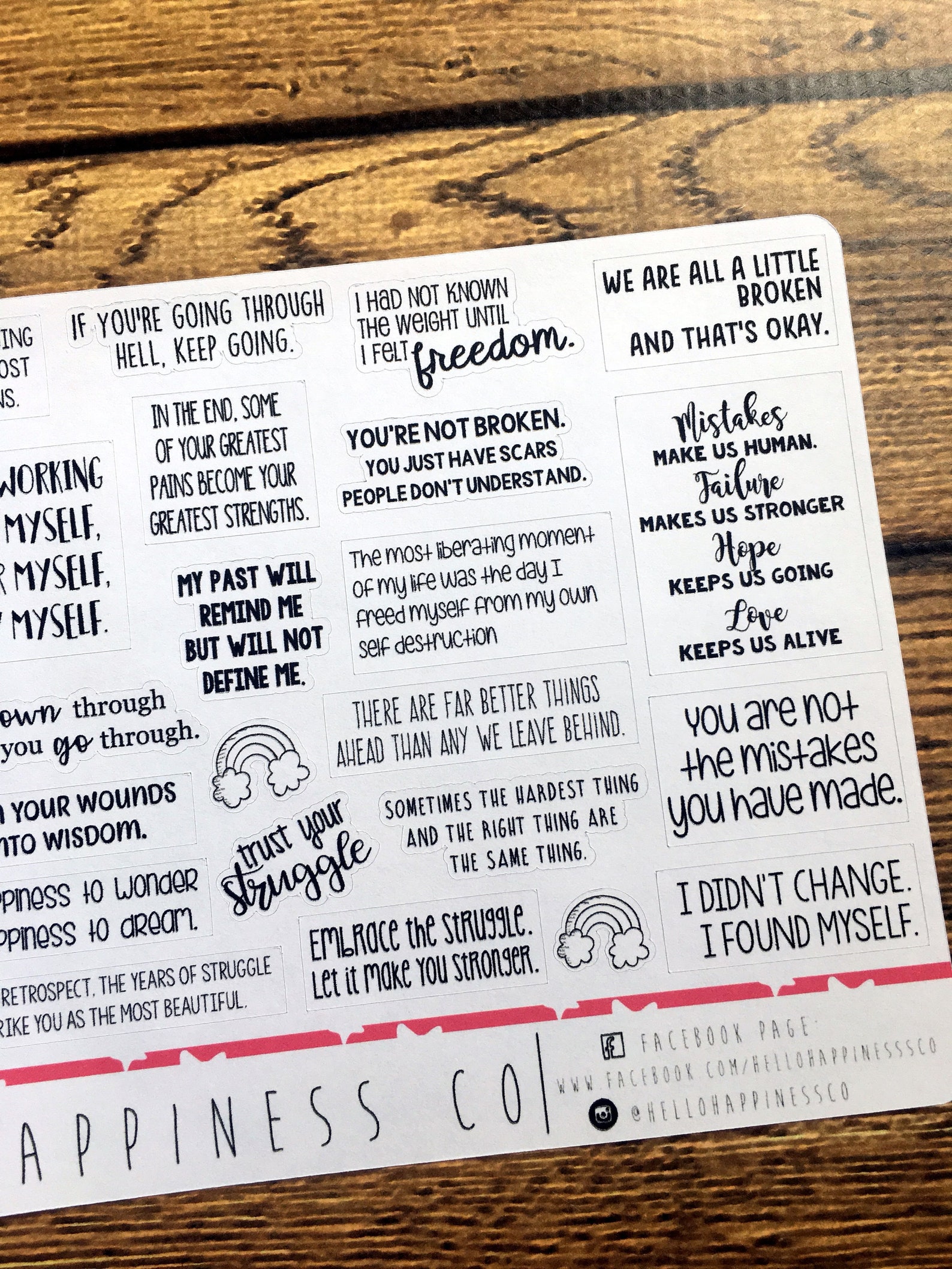Overcoming Struggle Quote Planner Stickers - Etsy