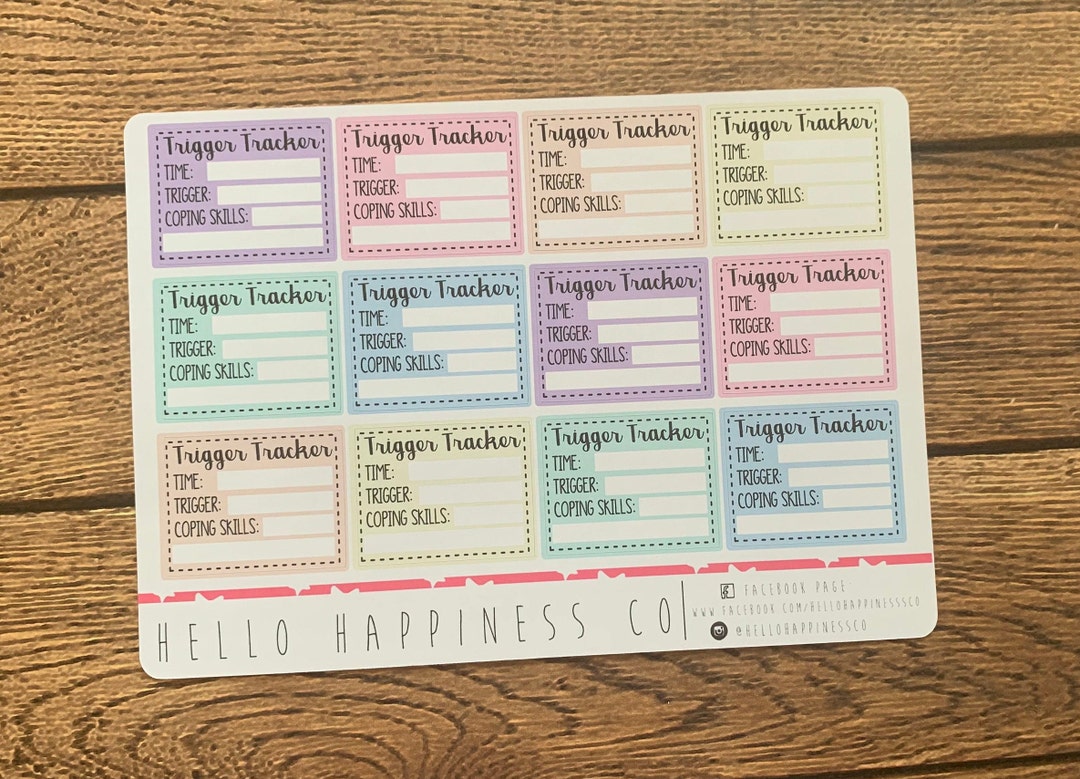 Trigger Tracking Planner Stickers - Many Color Options- Multiple Sizes ...
