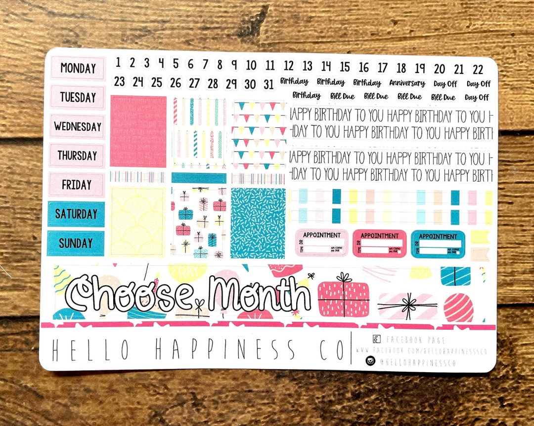 Printpression Monthly View Kit Beach Fun You Choose Month - Etsy