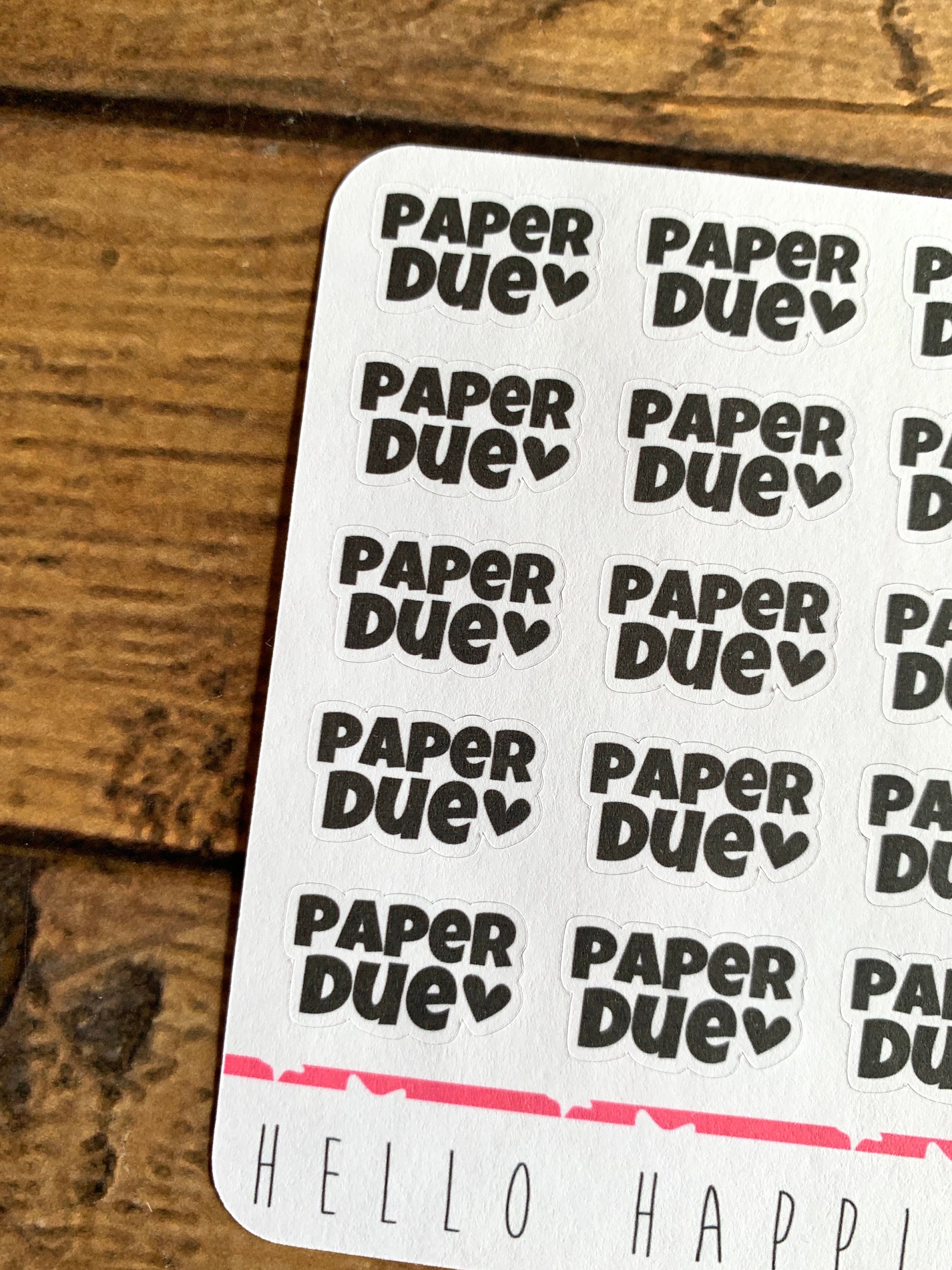 Paper Due Chunky Typography Stickers College Planner | Etsy