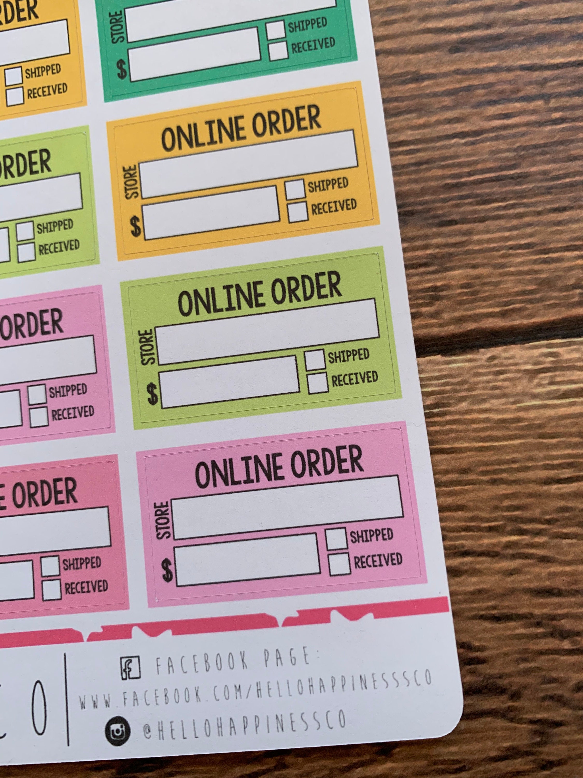 Online Order Tracking Planner Stickers - Many Color Options- Multiple ...