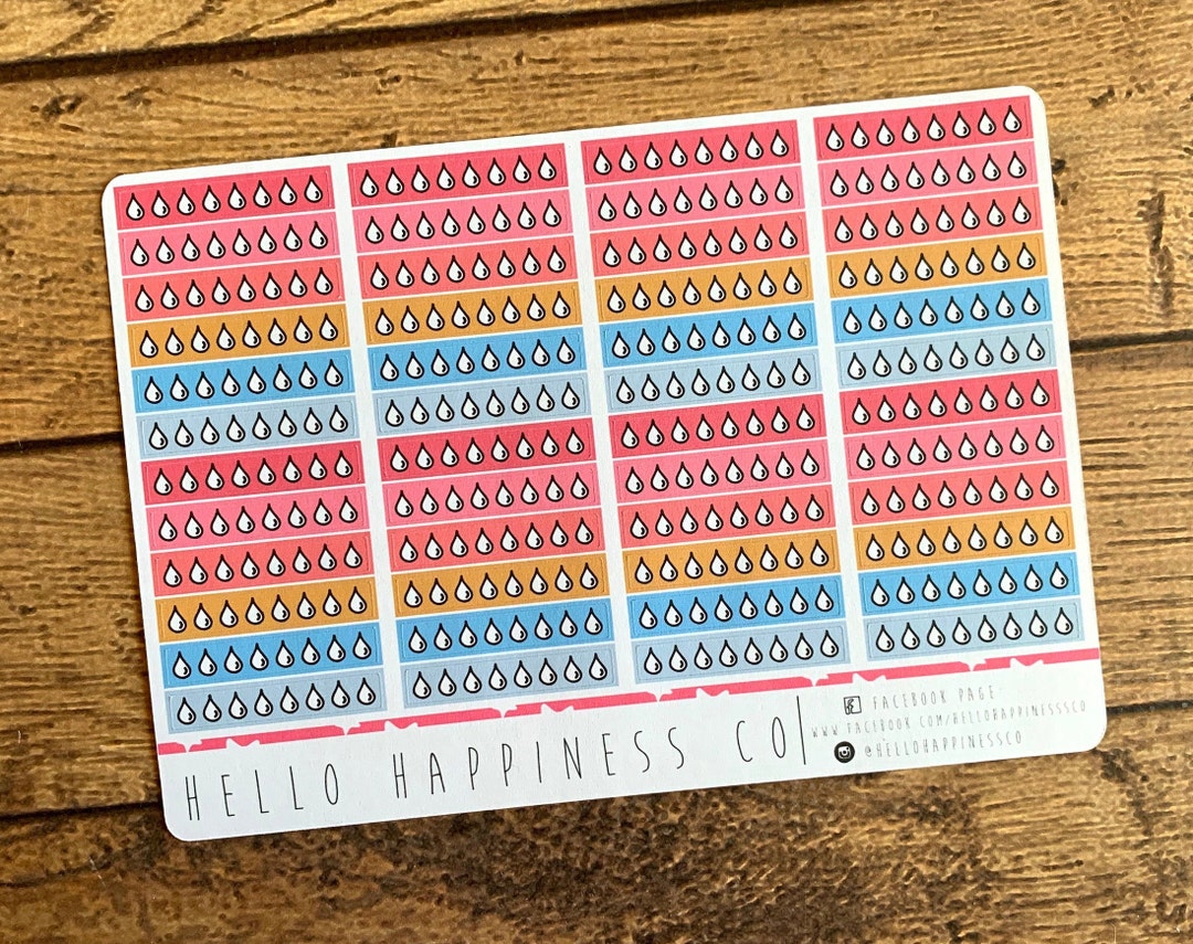 Stackable Hydrate Doodle Planner Stickers - Hand Lettered - Many Color ...