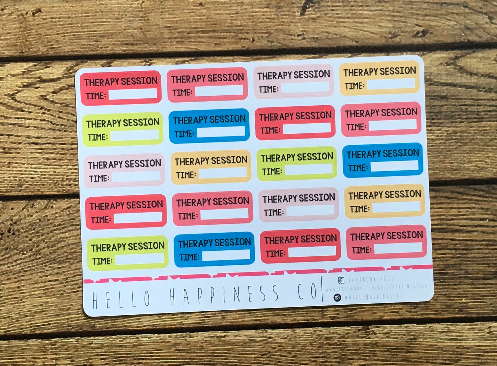 Therapy Session Planner Stickers Many Color Options | Etsy