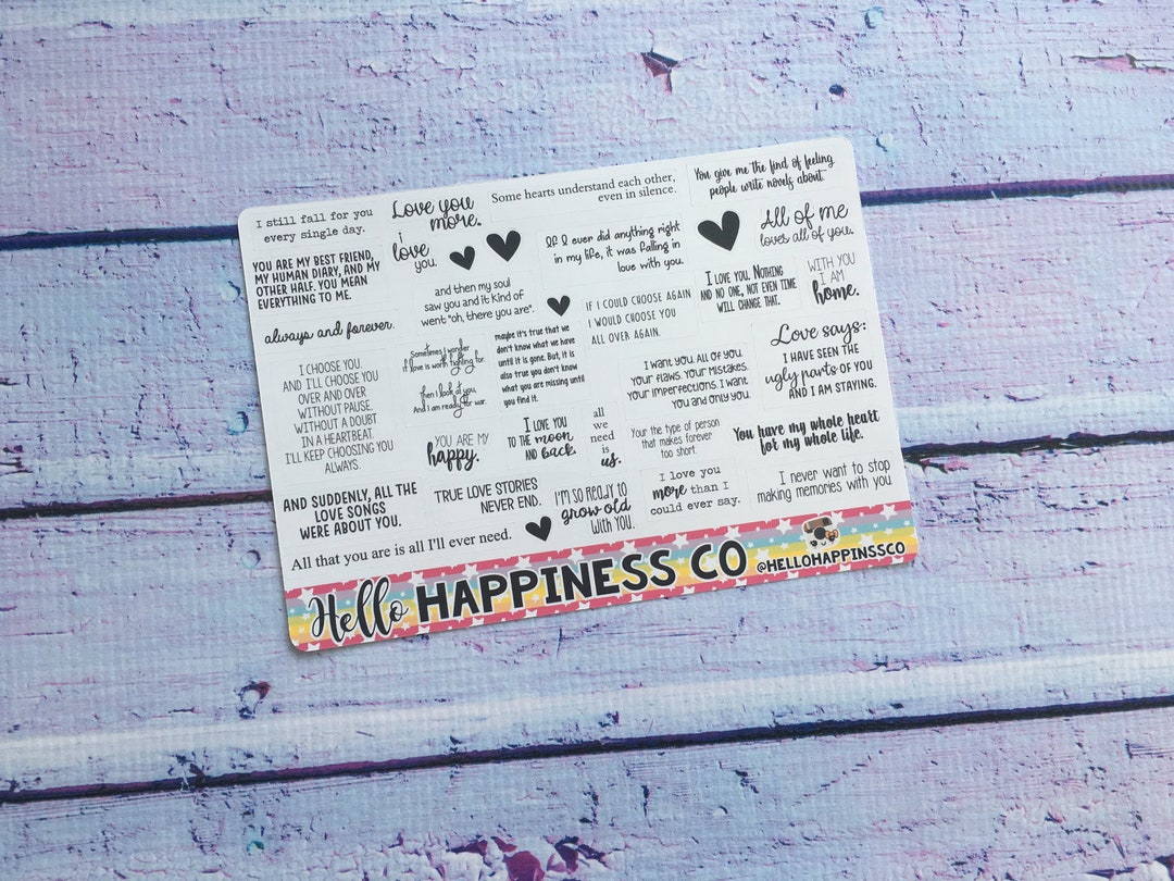 Love and Relationship Planner Quote Stickers - Etsy