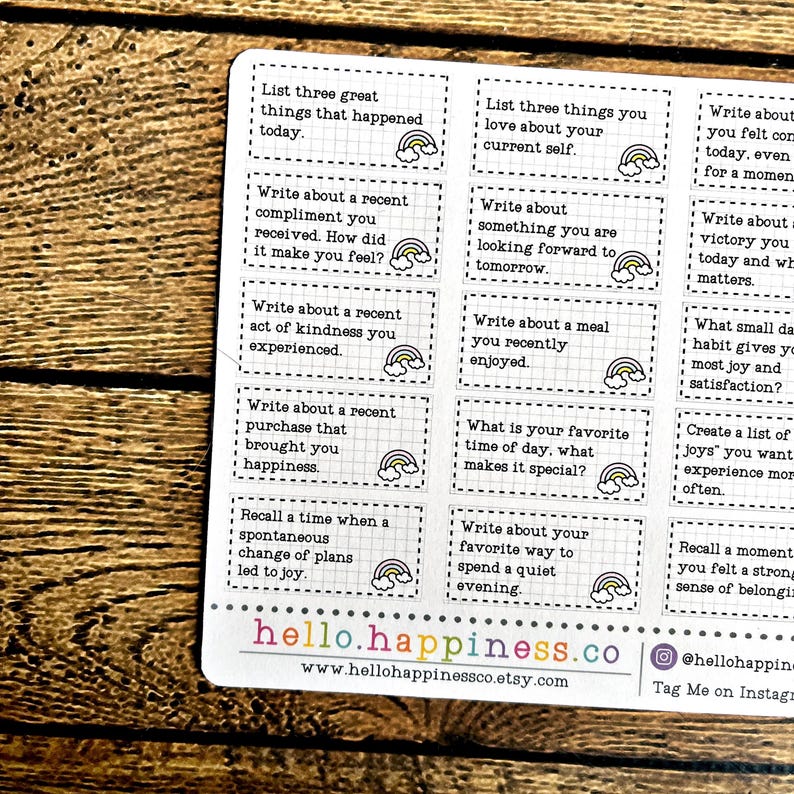 Daily Joy Journal Prompts Stickers - Planner Stickers - Etsy