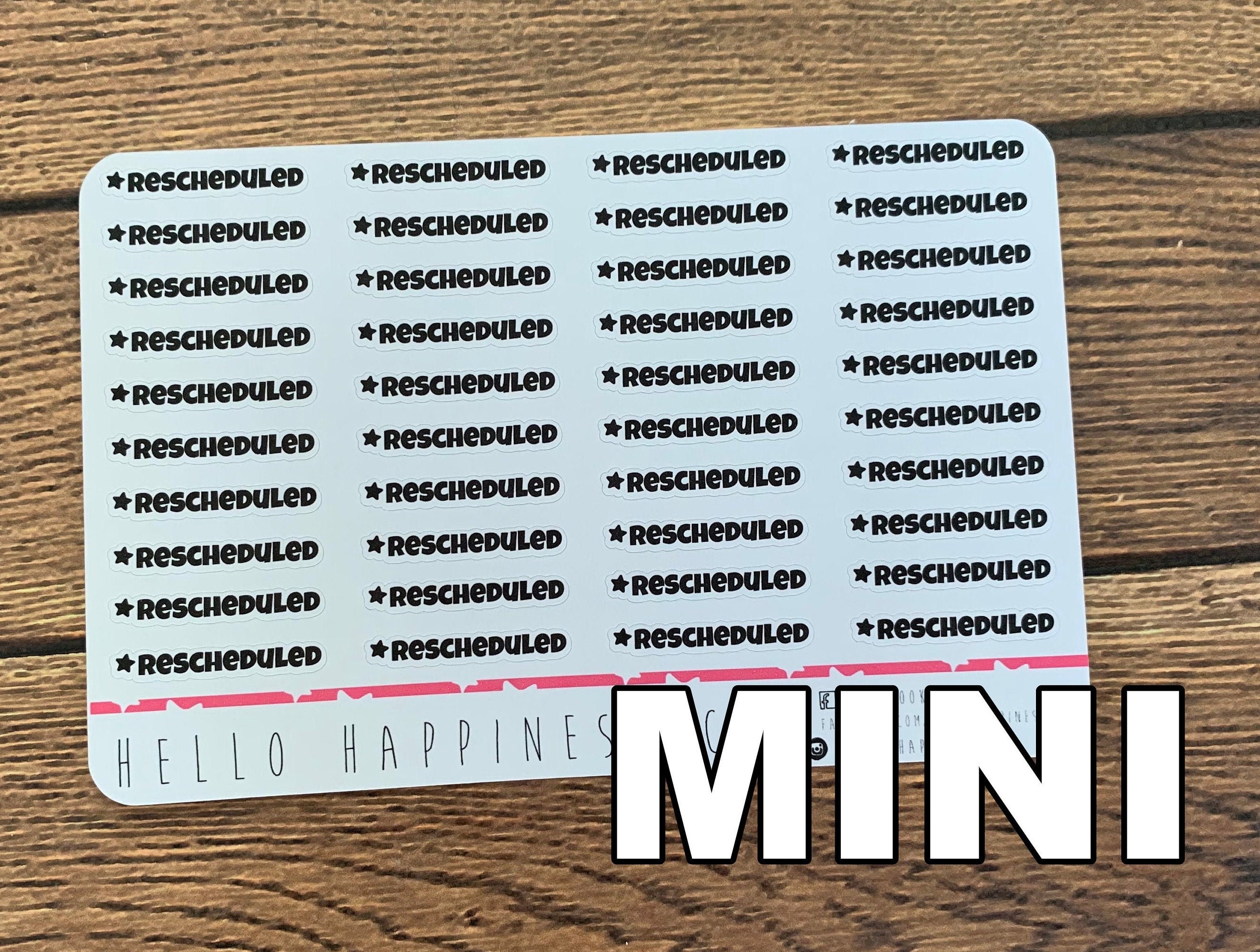 MINI Rescheduled Chunky Typography Planner Stickers | Etsy