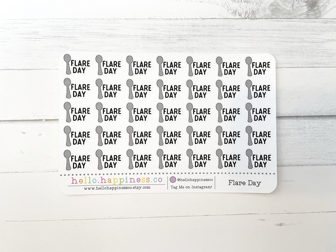 Flare Day Hand-lettered Planner Stickers - Chronic Illness Stickers ...