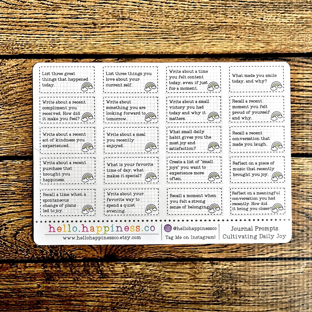 Daily Joy Journal Prompts Stickers - Planner Stickers - Etsy