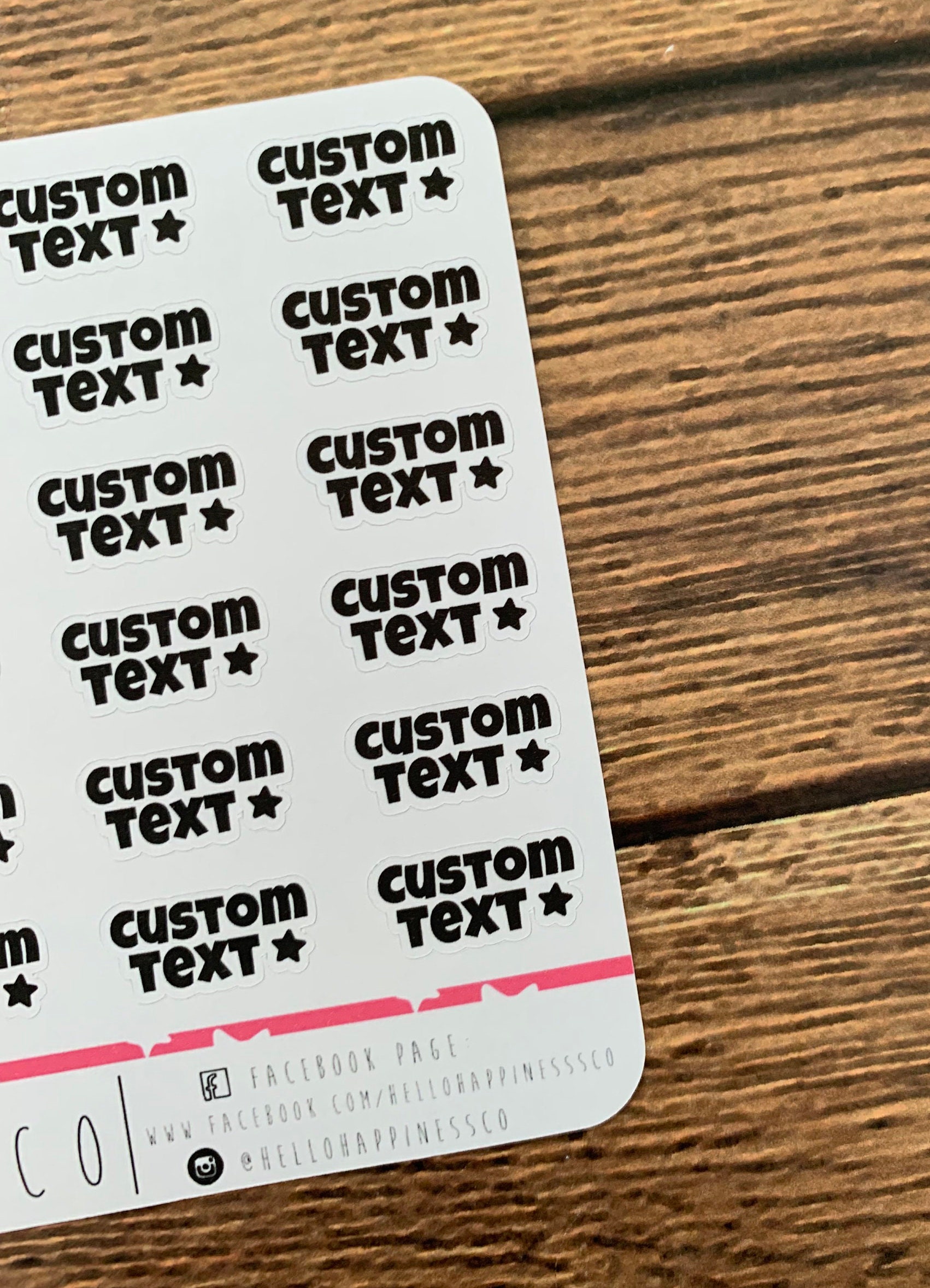 MINI Custom Text Chunky Typography Planner Stickers Your | Etsy