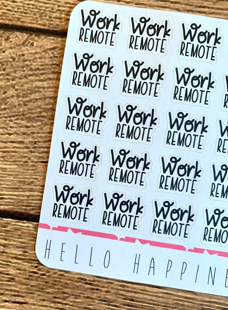 Work Remote Hand Lettered Planner Stickers - Etsy