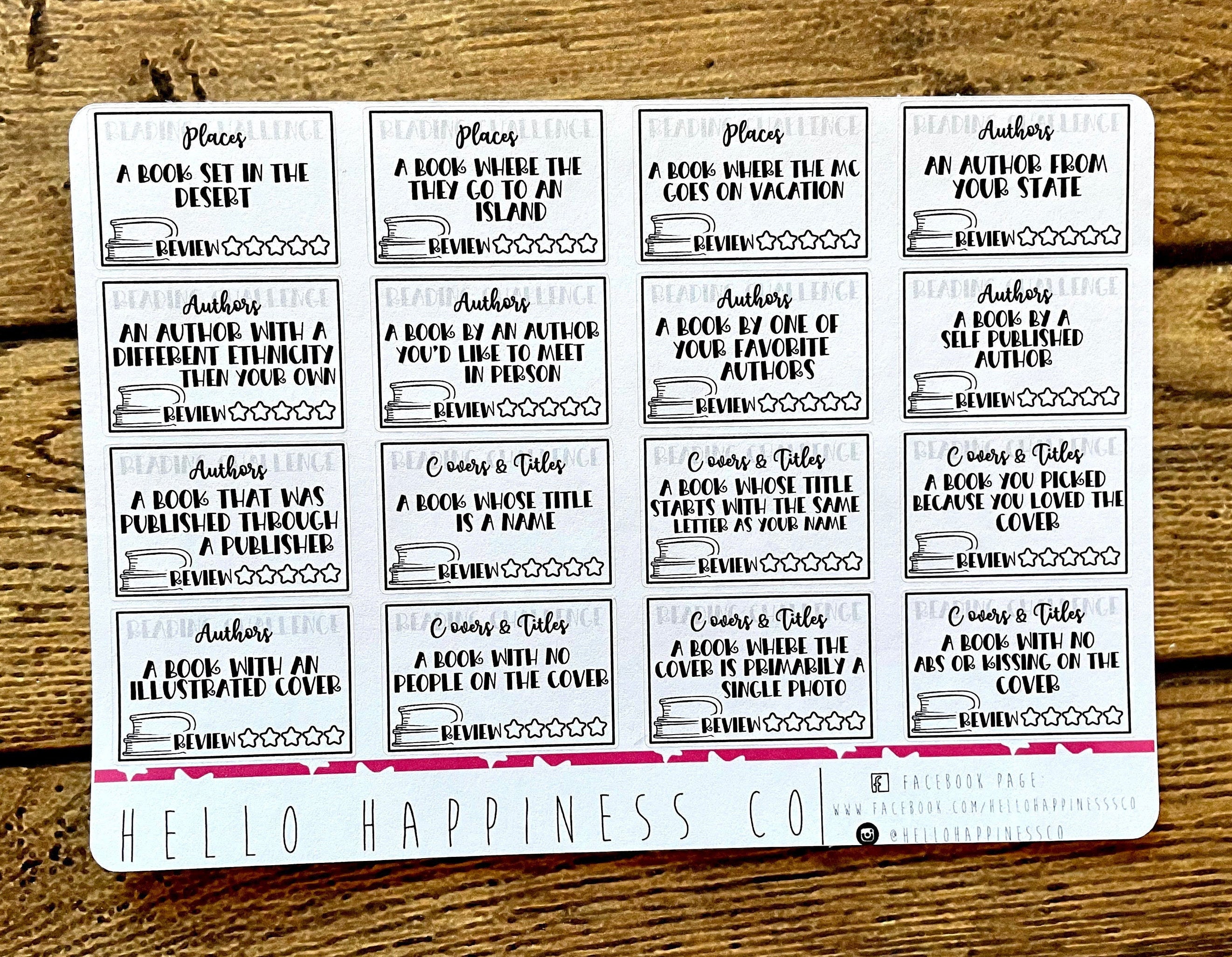Complete Reading Challenge Planner Stickers - Four Pages - Etsy