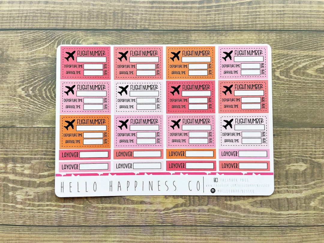 Newly Reformatted! Flight Trackers - Planner Stickers - Many Color ...