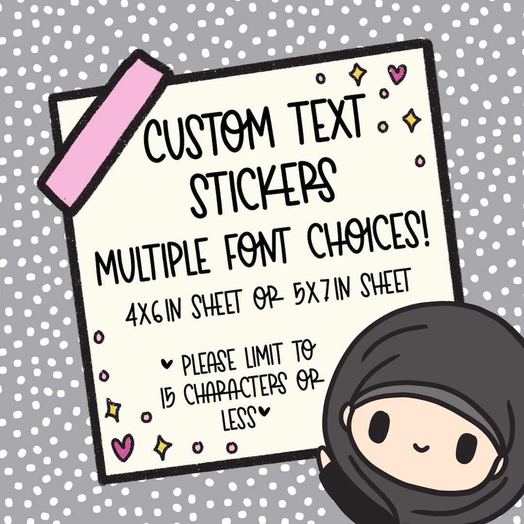 Custom Text - Hand Lettered Planner Stickers - Your Words - Etsy