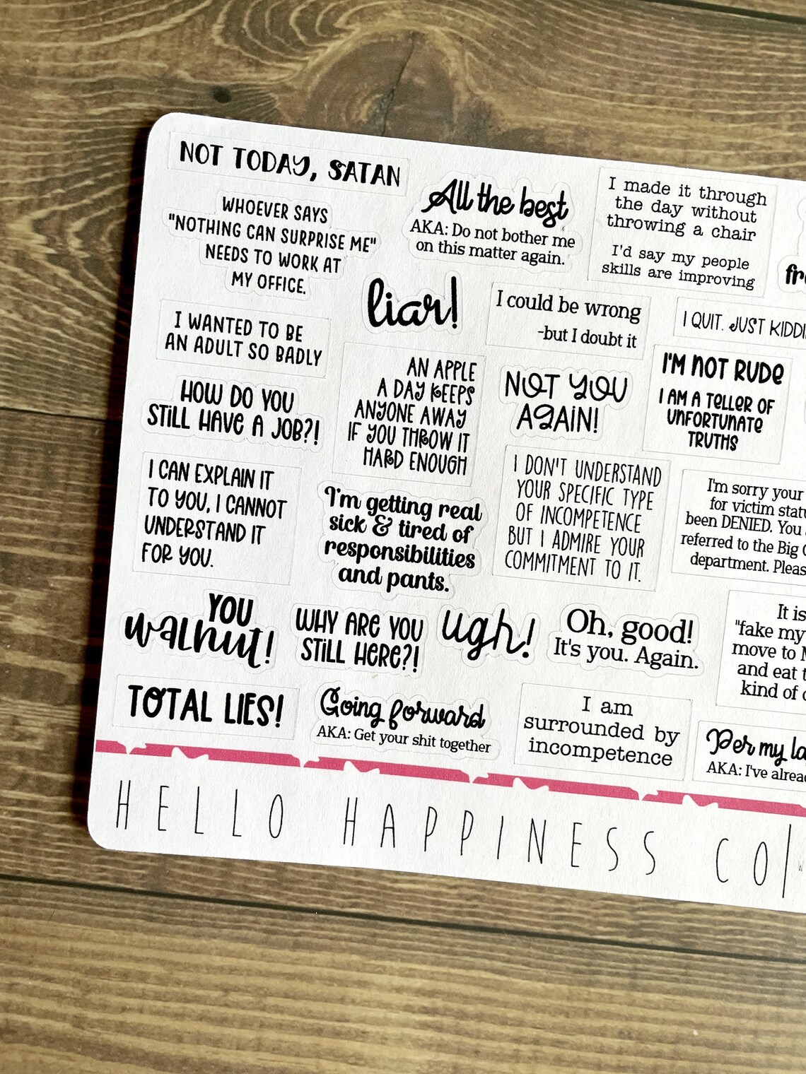 Snarky Work and Office Quotes - Planner Stickers - Etsy
