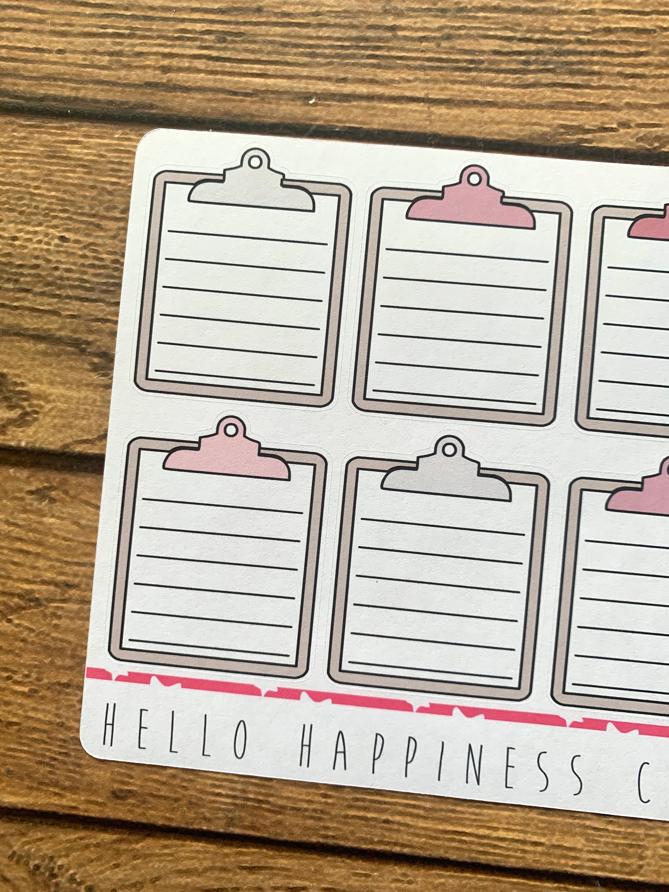 Lined Clipboard Planner Stickers Many Color Options | Etsy