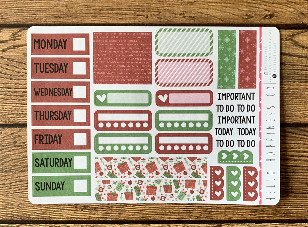 Printpression Weeks Weekly Kit Traditional Christmas - Etsy