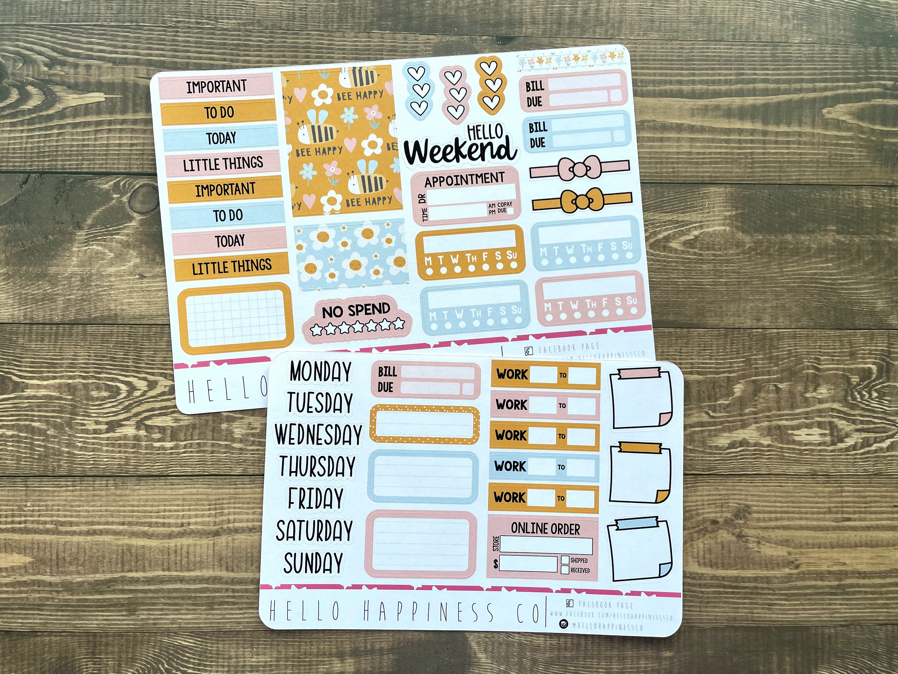 Newly Reformatted - Mini Weekly Kit Planner Stickers - Be Happy - Etsy