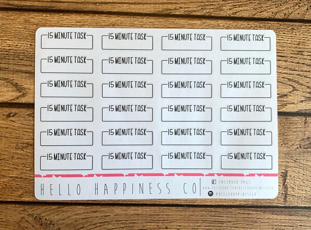 15 Minute Task - Task Boxes - Hand Lettered Planner Stickers - Multiple ...