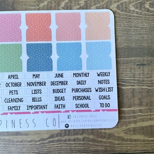 Small Planner Tab Stickers With Header Stickers - Muted Polka Dots ...