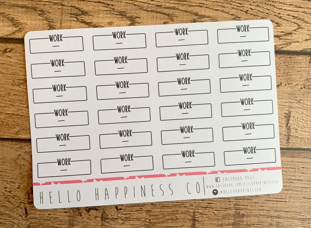 Work Task Boxes - Hand Lettered Planner Stickers - Etsy