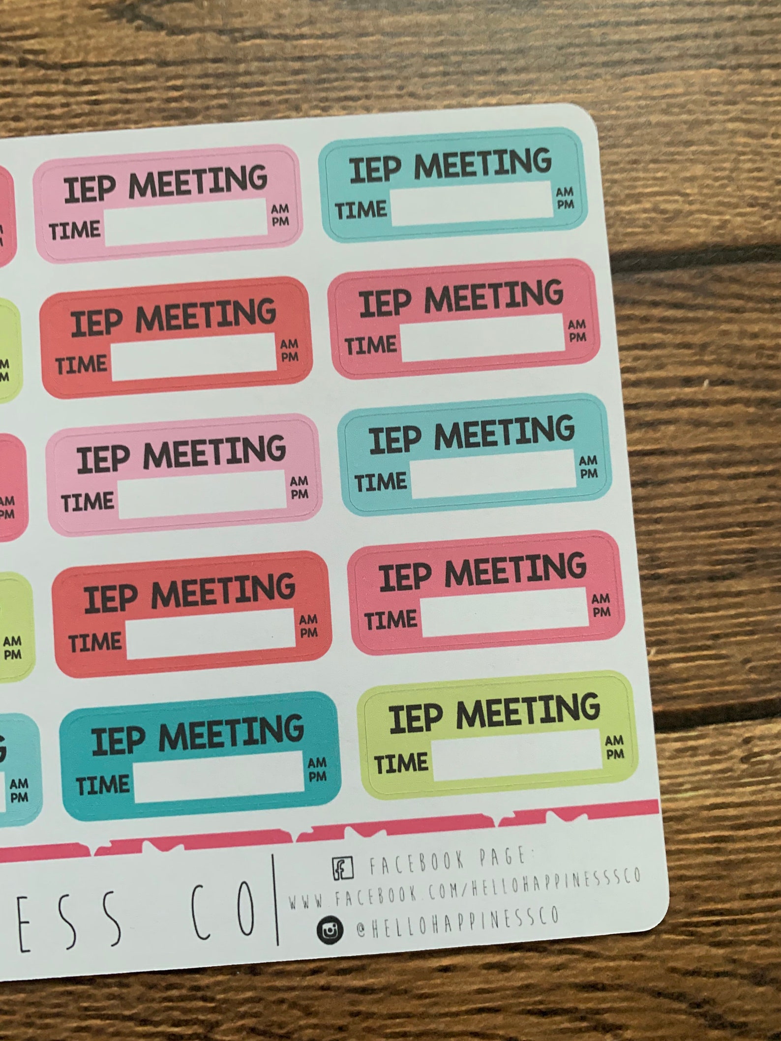 IEP Meeting Planner Stickers Many Color Options | Etsy