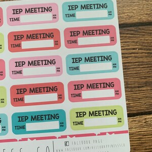 IEP Meeting Planner Stickers - Many Color Options - Etsy