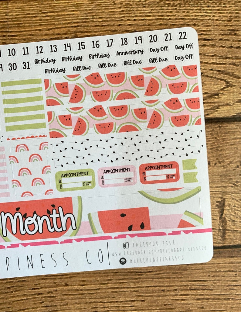 Printpression Monthly View Kit Watermelon - Etsy