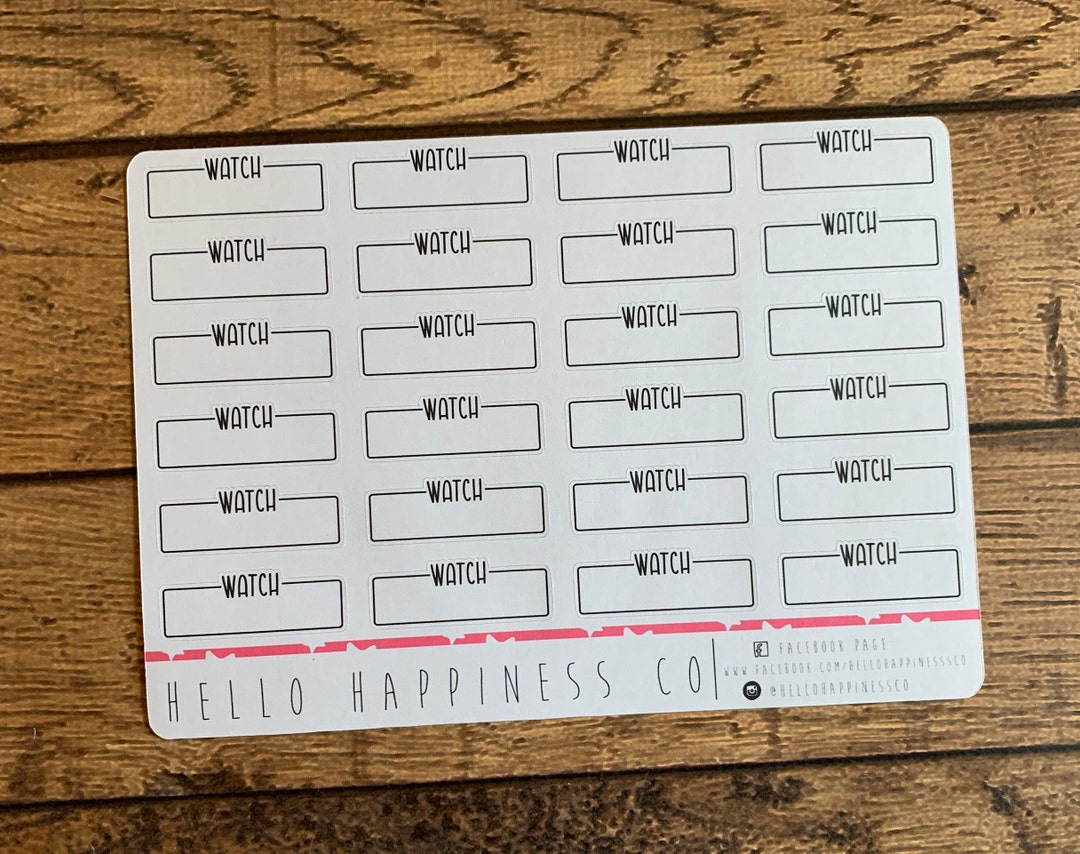 Watch Task Boxes - Hand Lettered Planner Stickers - Etsy
