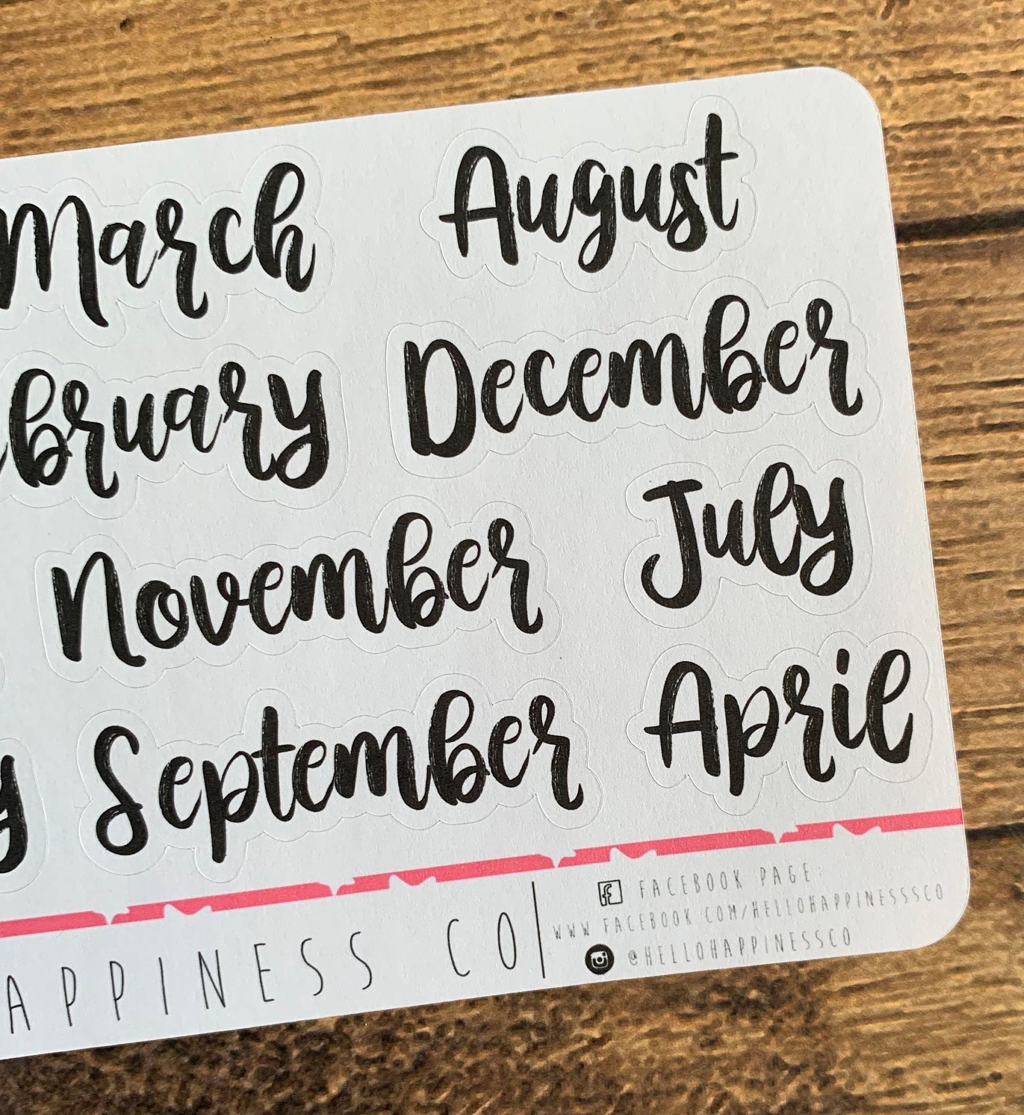 SMALL Brush Lettering Months of the Year Planner Stickers - Etsy