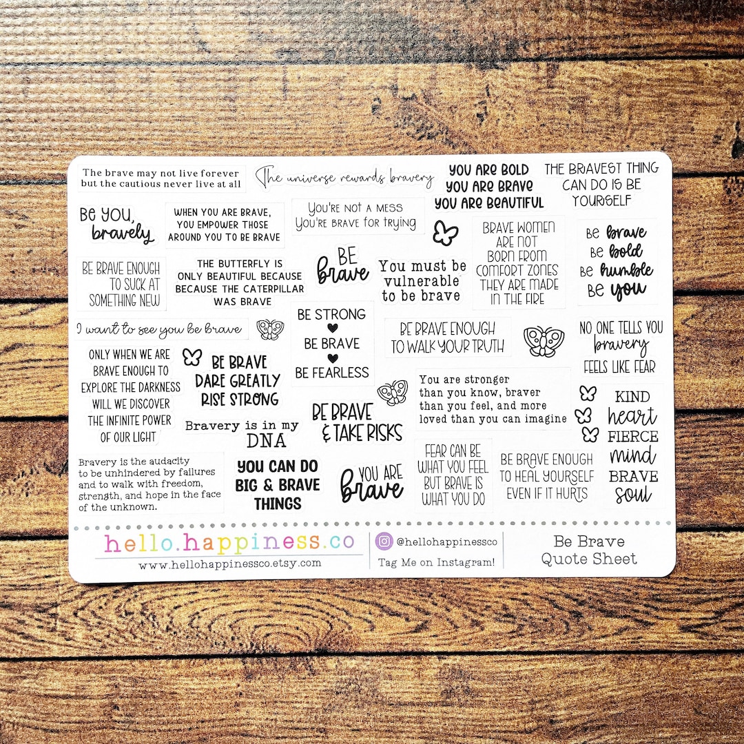 Be Brave Quotes Planner Stickers - No Swear Words - Etsy