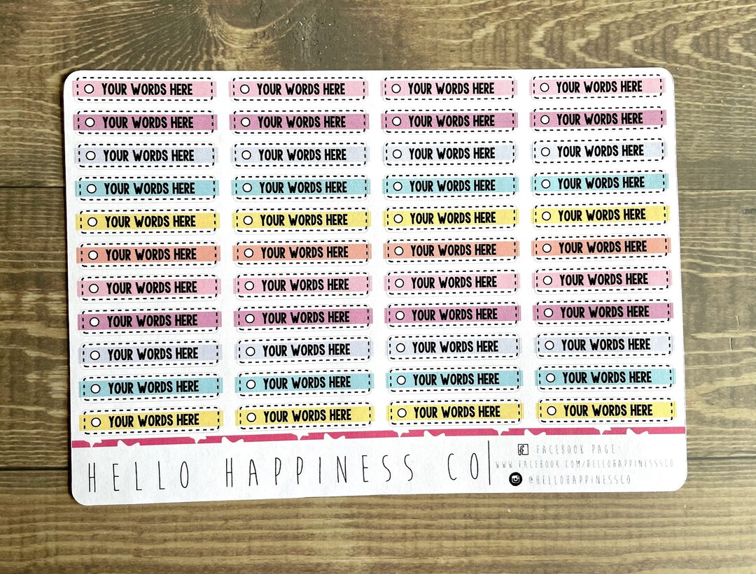 Custom Stripe Checklist Header Planner Stickers - Many Color Options ...