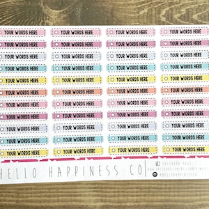 Custom Stripe Checklist Header Planner Stickers - Many Color Options ...