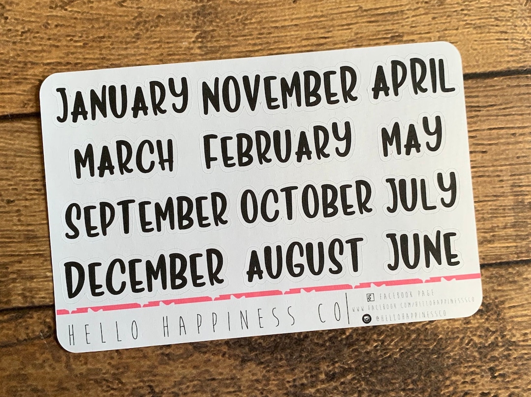 Small Bold Months of the Year Planner Stickers - Etsy