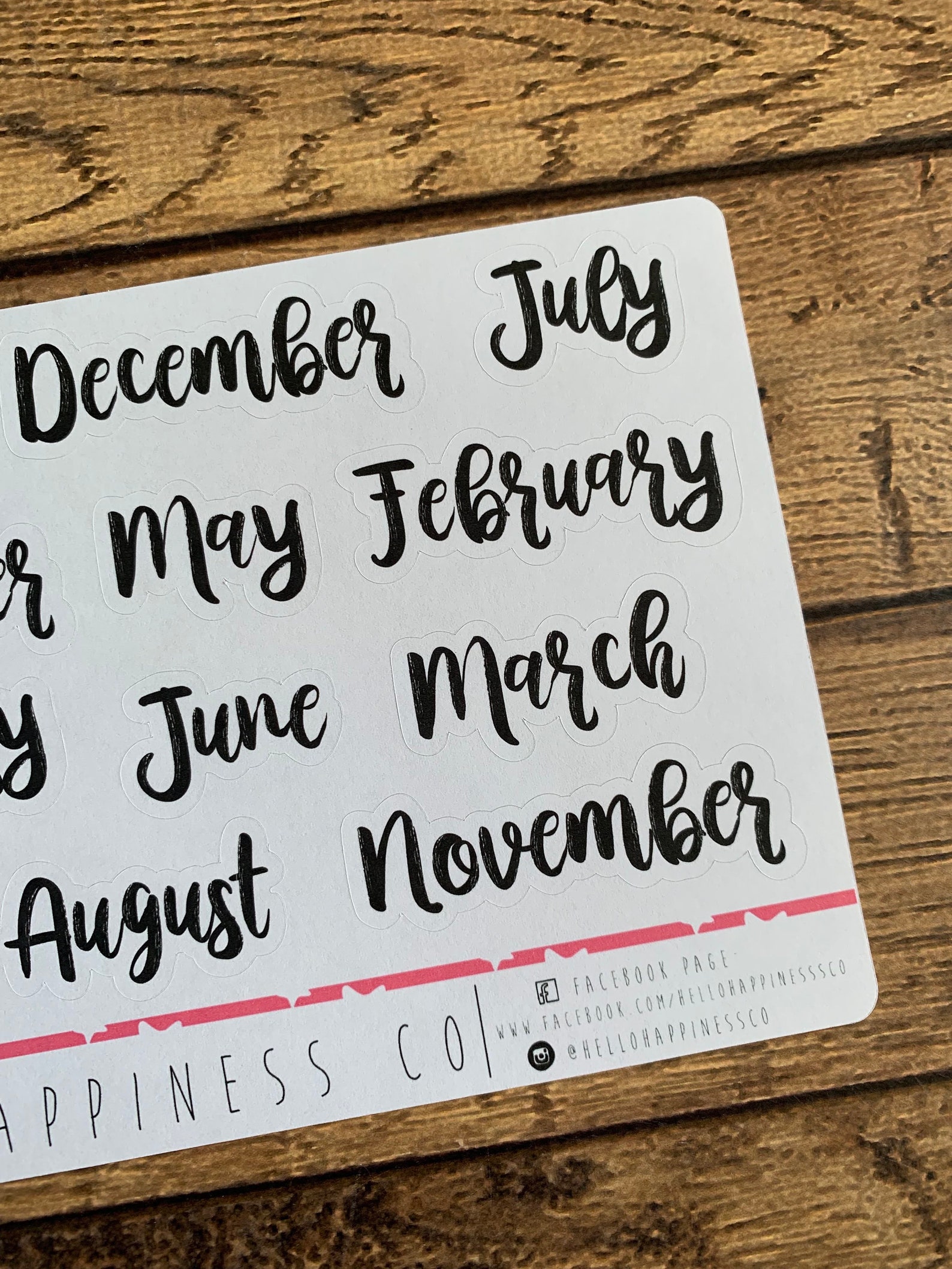 Large Brush Lettering Months of the Year Stickers Planner Stickers - Etsy