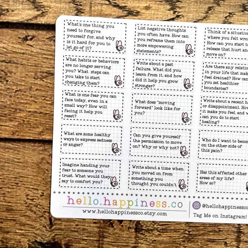 Letting Go Journal Prompts Stickers: College Ruled - Etsy