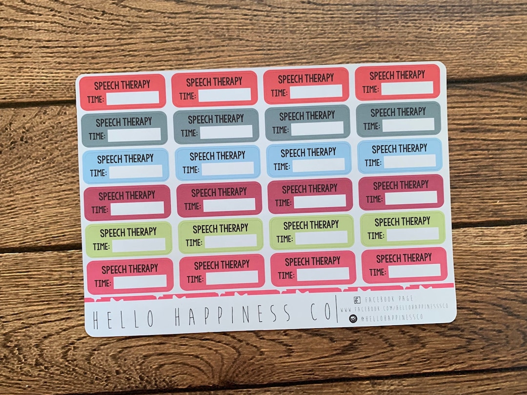 Speech Therapy Planner Stickers - Many Color Options- Multiple Sizes ...