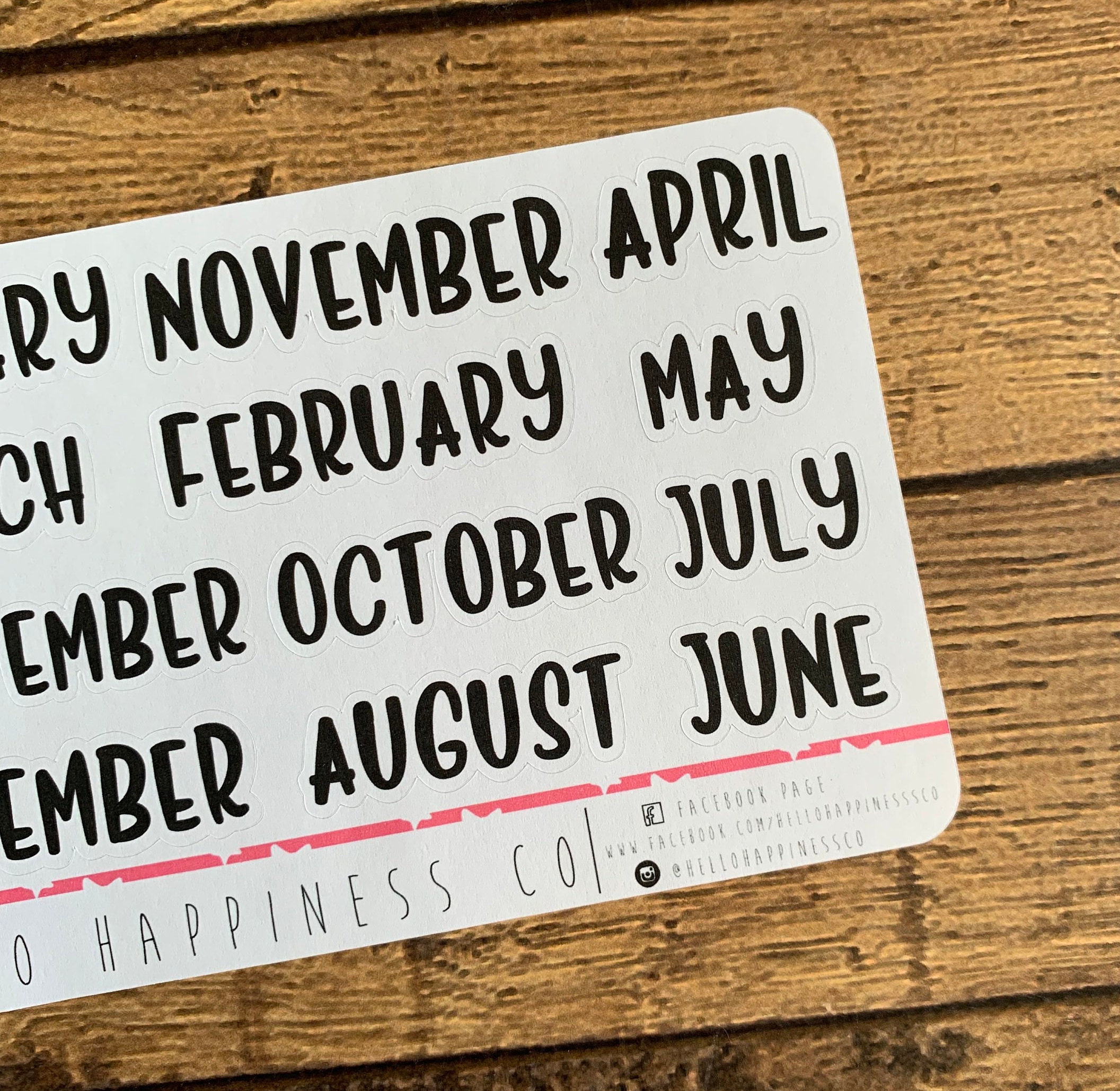 SMALL Bold Months of the Year Planner Stickers | Etsy