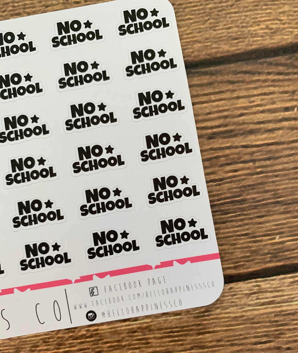 MINI No School Chunky Typography Planner Stickers | Etsy