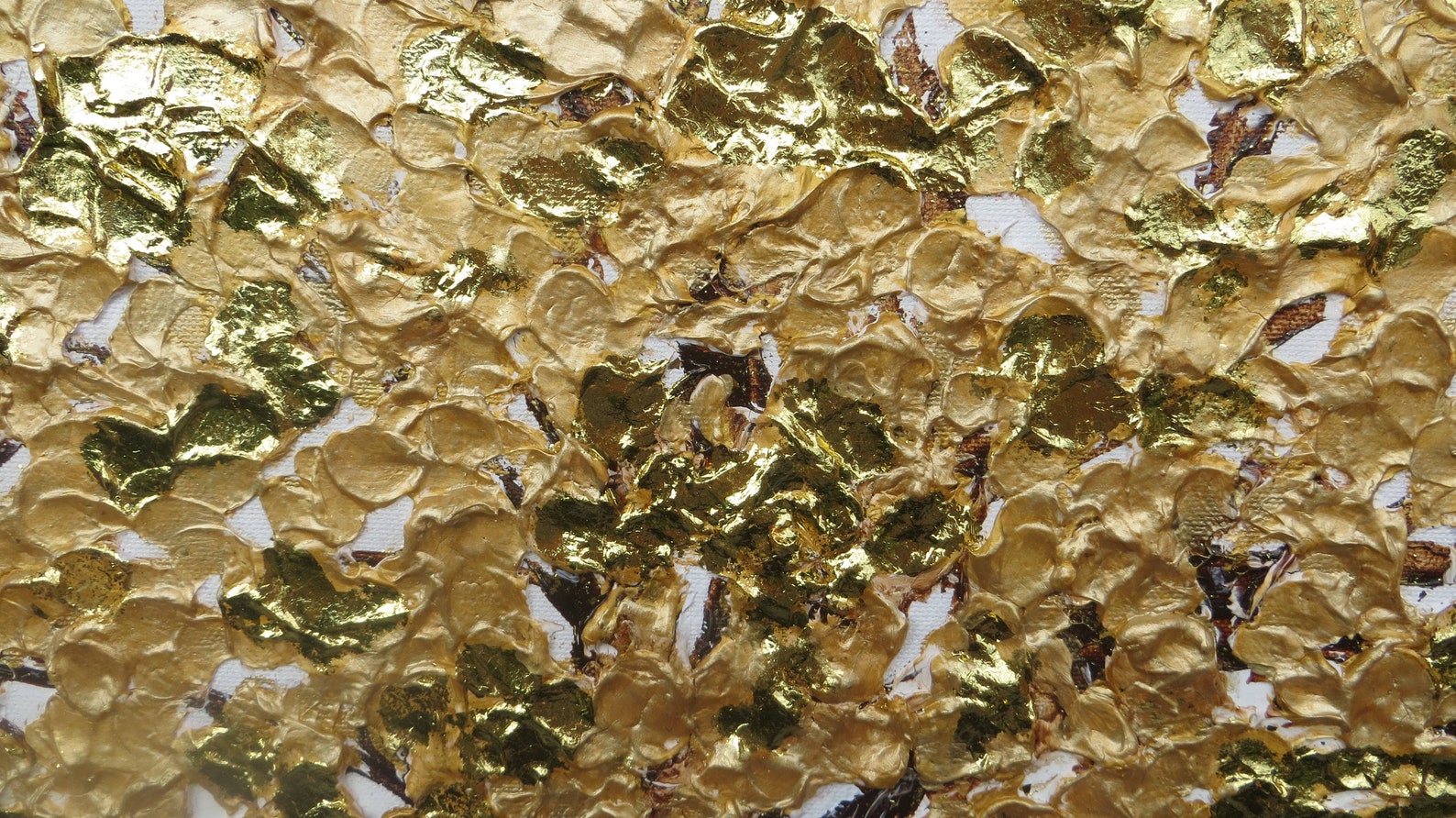 Gold Leaf Painting Large Painting Canvas Art Gold Framed Art - Etsy