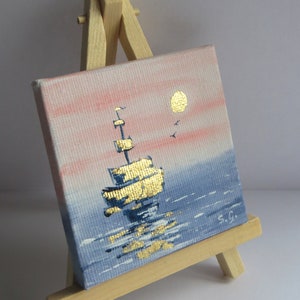 Small Paintings Sailboat Miniature Paintings Small Canvas Art | Etsy