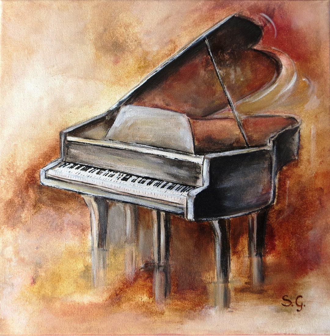 Piano Painting Music Painting Piano on Canvas Music Wall Art Music ...