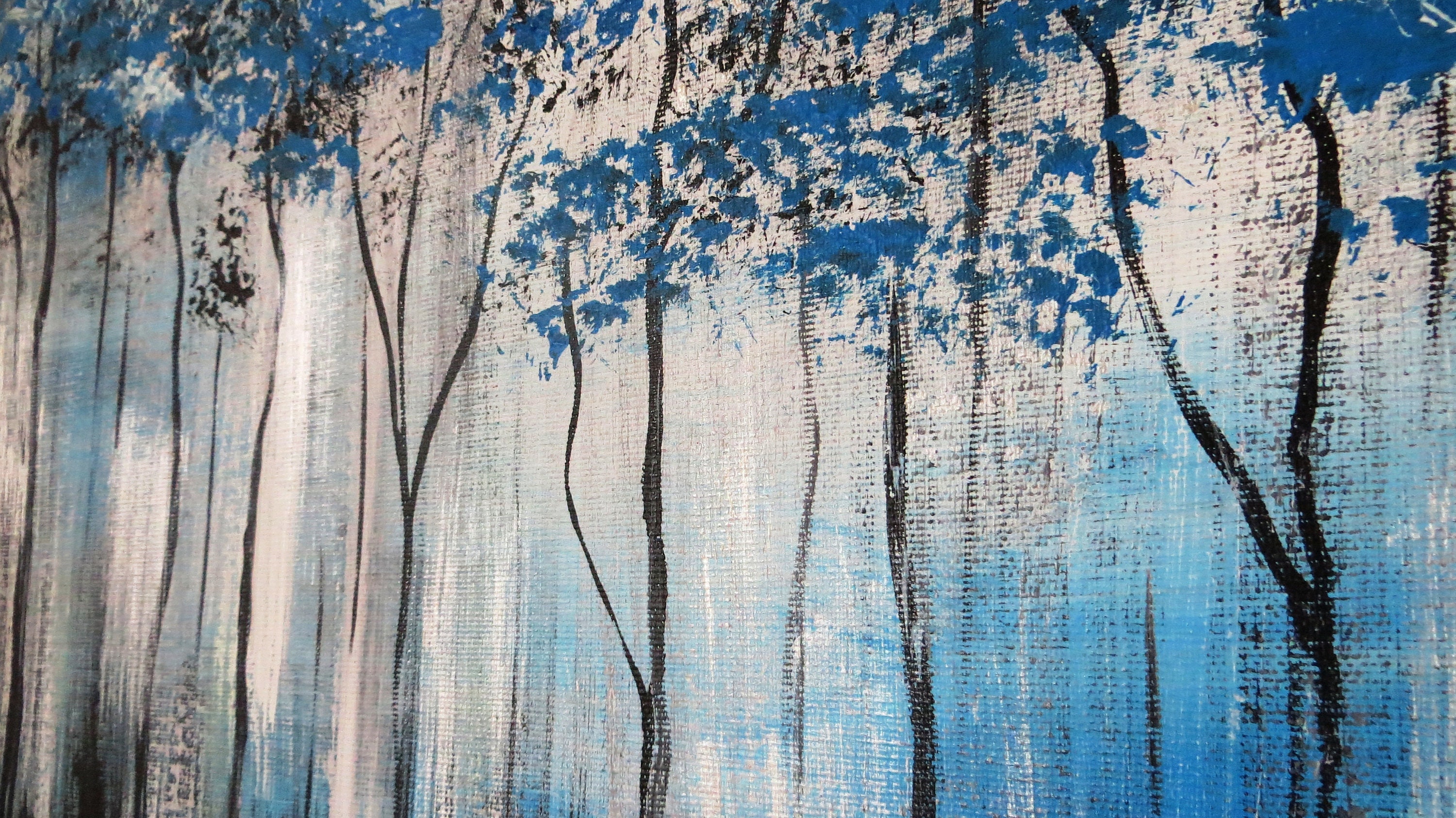 ABSTRACT ORIGINAL Painting Blue Painting Canvas Abstract Tree - Etsy