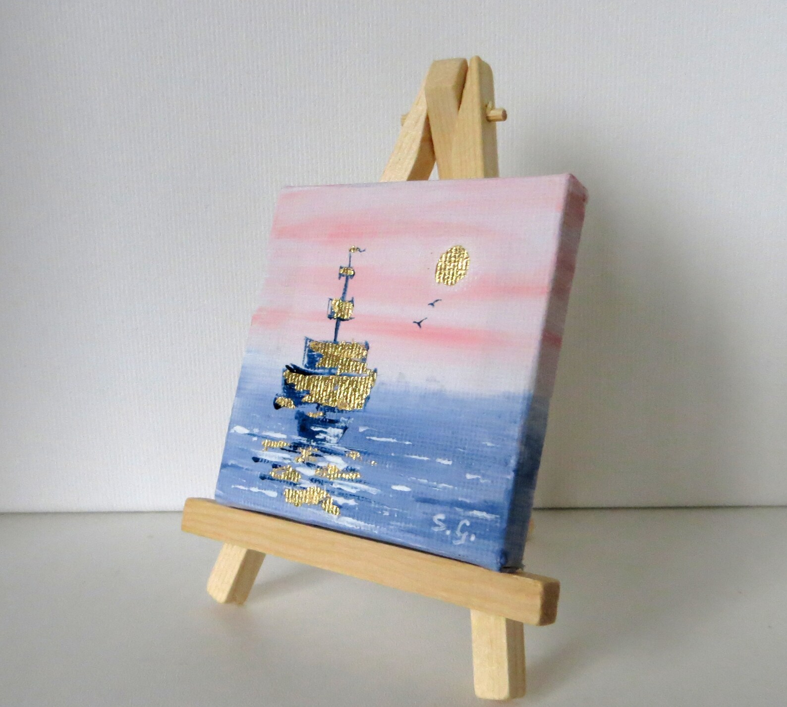 Small Paintings Sailboat Miniature Paintings Small Canvas Art | Etsy