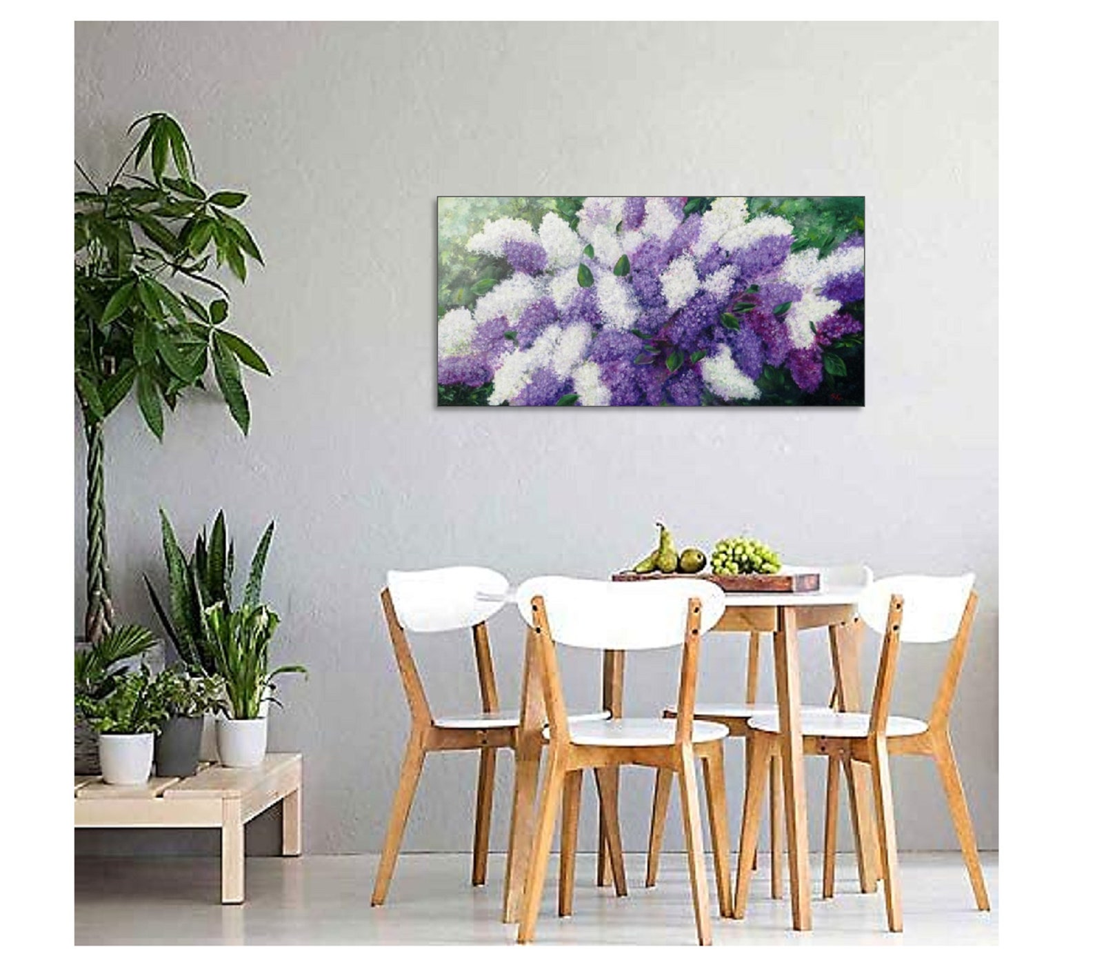 Original Painting Flowers Art Lilac Wall Art Canvas Painting - Etsy