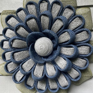 Daisy Chain Wreath for Front Door, Mesh Daisy Wreath, Navy Blue Wreath ...