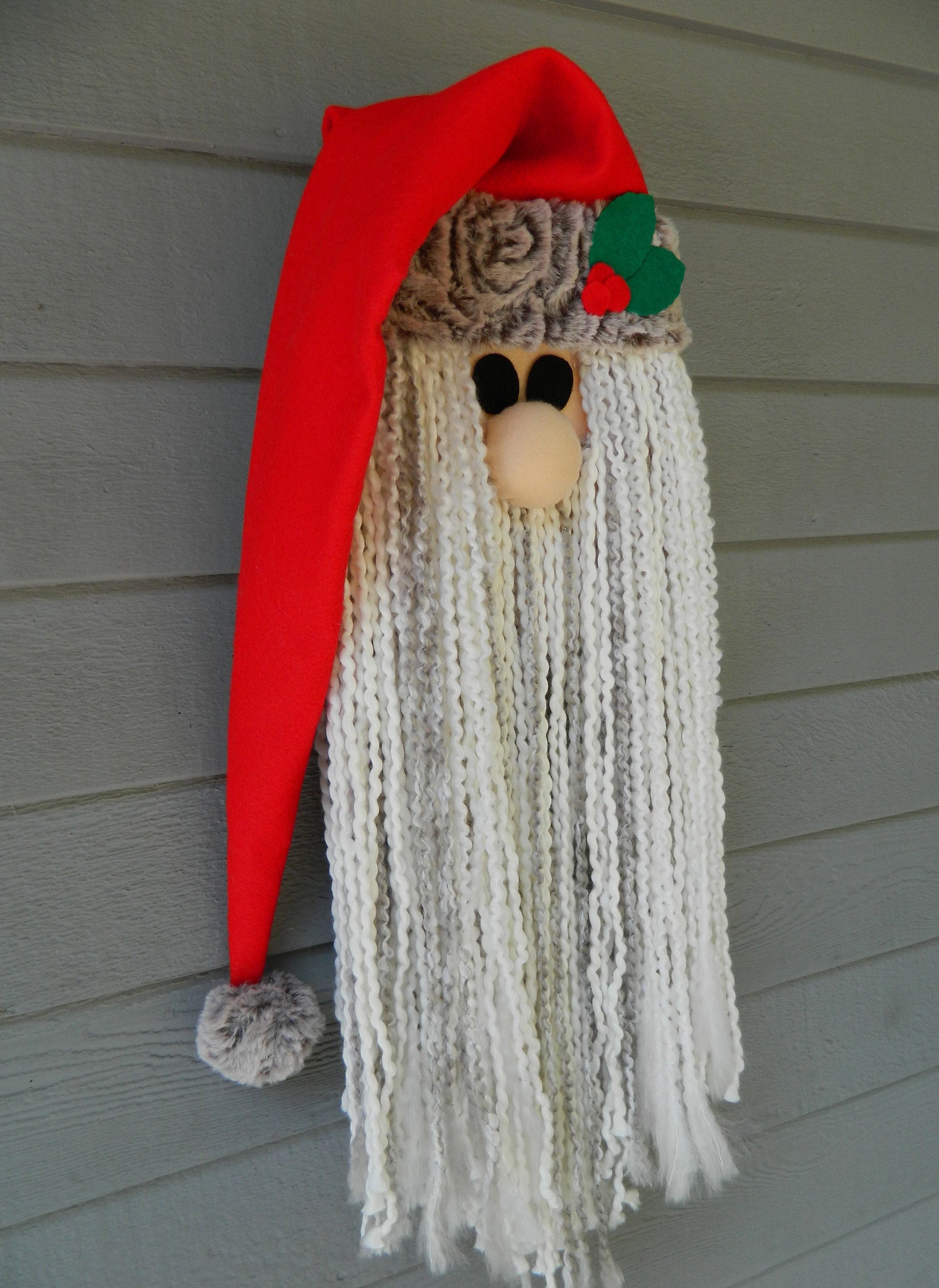 Santa Face Door Hanger Santa Wreath Santa Face Wreath | Etsy