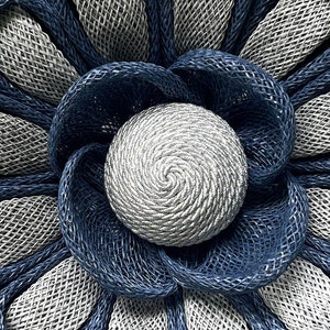 Daisy Chain Wreath for Front Door, Mesh Daisy Wreath, Navy Blue Wreath ...