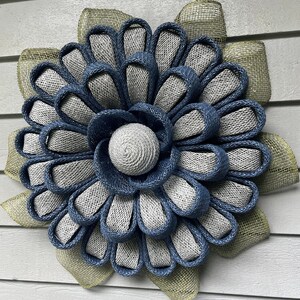 Daisy Chain Wreath for Front Door, Mesh Daisy Wreath, Navy Blue Wreath ...